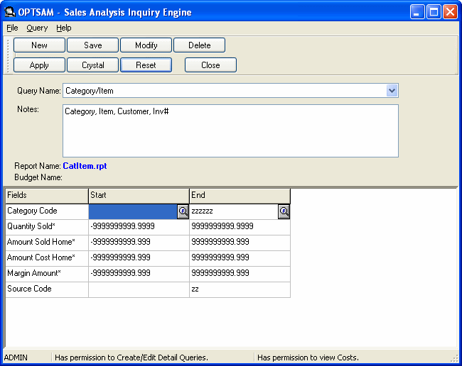 Setting the Range/Optimizing a Query