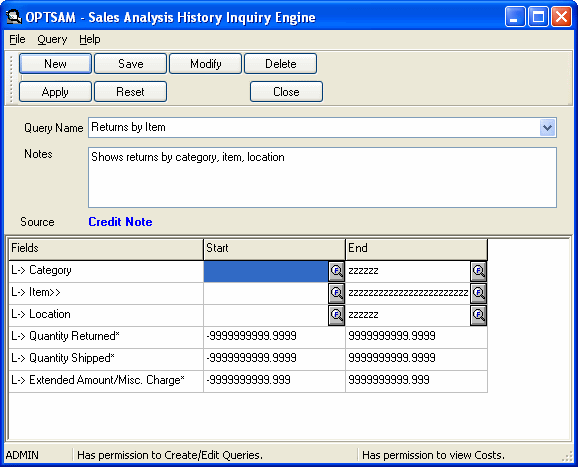 Setting the Range/Optimizing a History Query