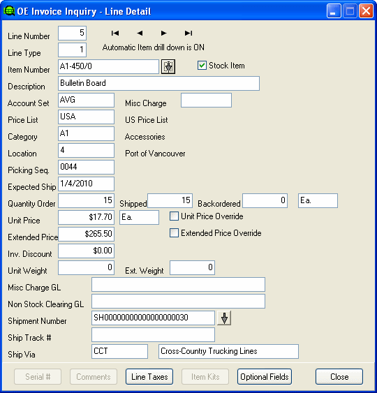 Detail Line Dialog box