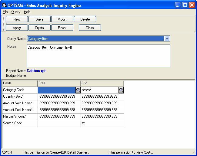 Setting the Range/Optimizing a Query