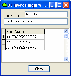 Serial Number Dialog box